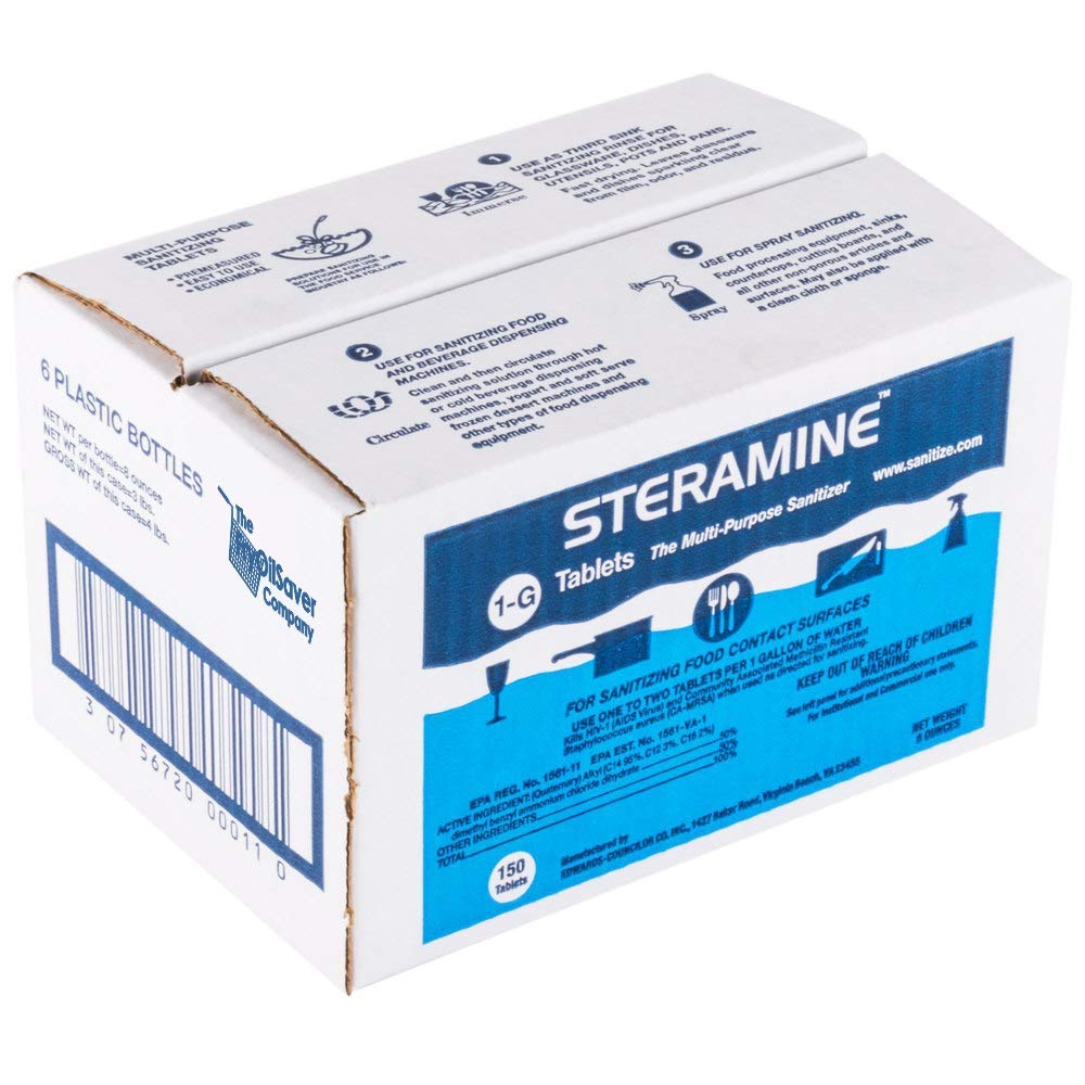 6 x Steramine Quaternary Sanitizing Tablets, Sanitizing Food Contact ...