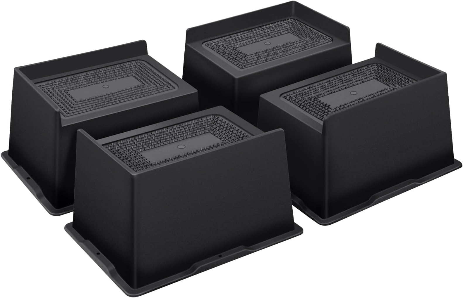 Amazon.com: Noamus 4 Pack Black Rectangle Bed Risers, 4" Extra Large ...