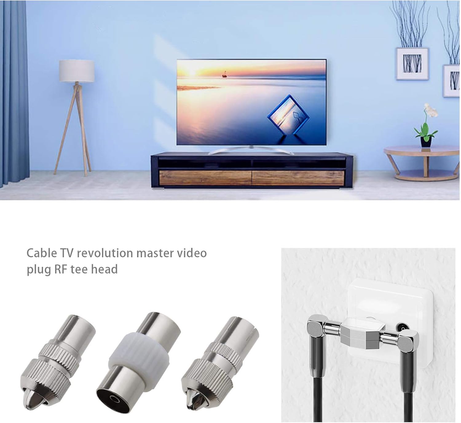 2-Way Aerial Splitter Cable TV Splitter Digital Signal Antenna RF ...