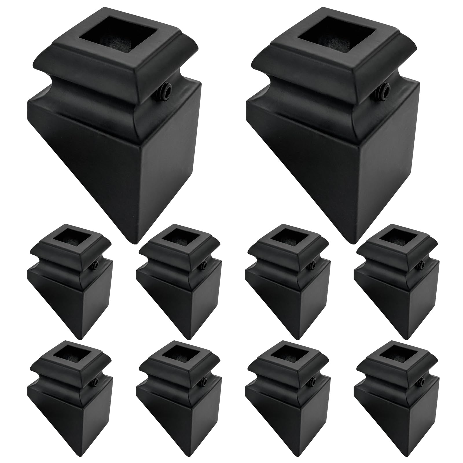 DEVALLEY 45 Degree Iron Balusters Slant Shoes, Aluminum Alloy Staircases Shoes for 1/2 Inch ...