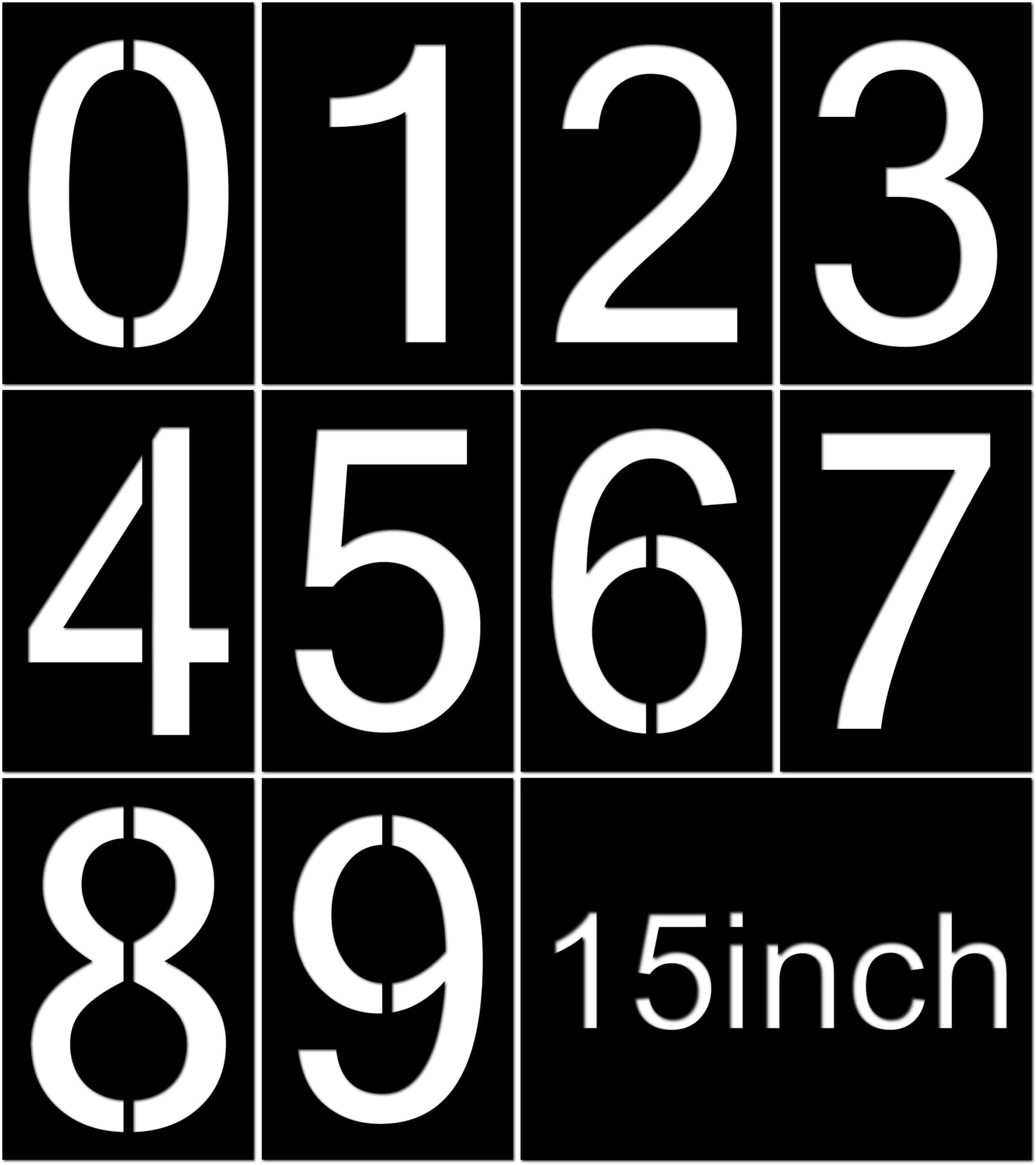 Amazon.com : 15 Inch Large Number Stencil Template, 10 Pack Reusable ...