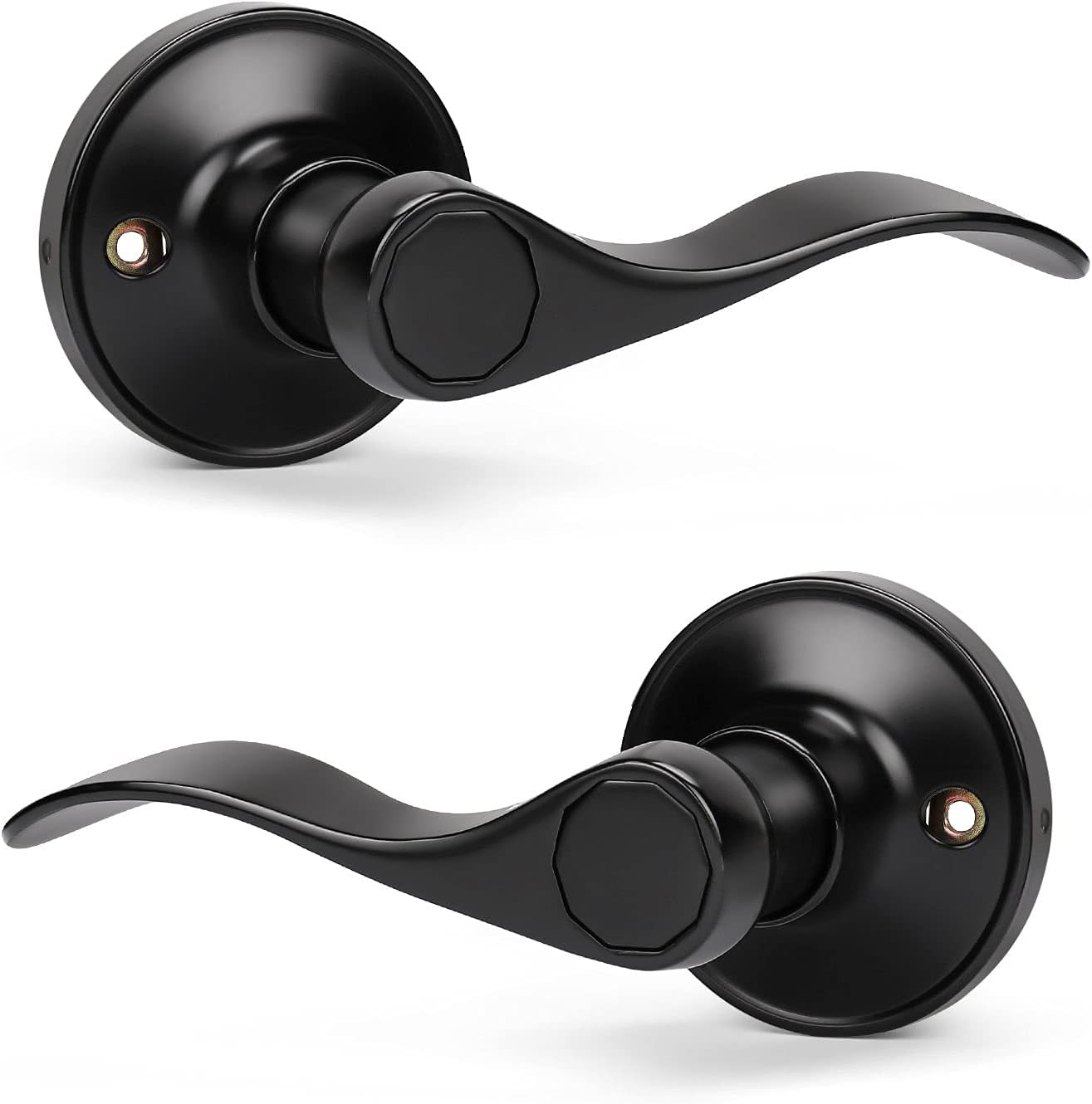 KNOBWELL 4 Pair of Dummy Door Handles Matte Black Interior Closet Door ...