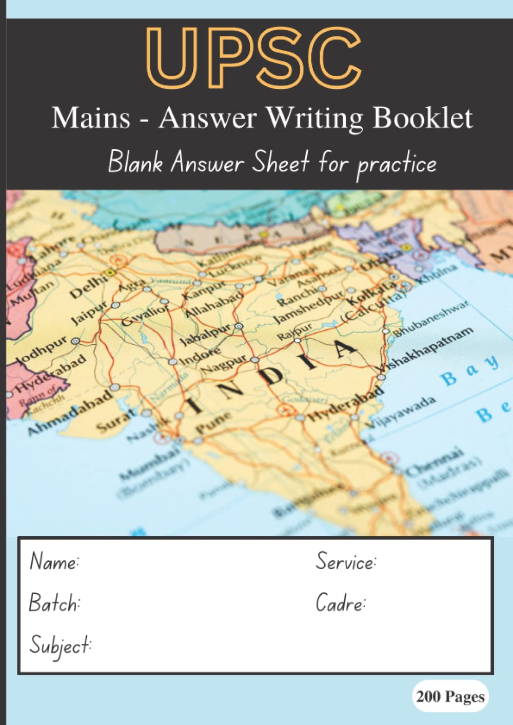 Buy UPSC Mains Answer Writing Booklet 200 Pages High Quality Premium ...