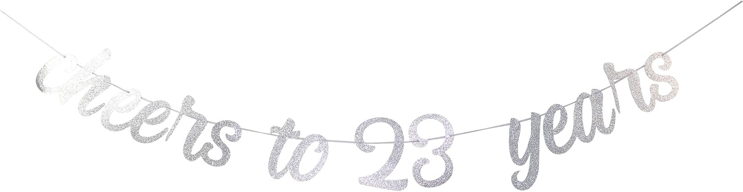 Amazon.com: StarsGarden Cheers to 23 Years Banner – 23 Years Blessed ...