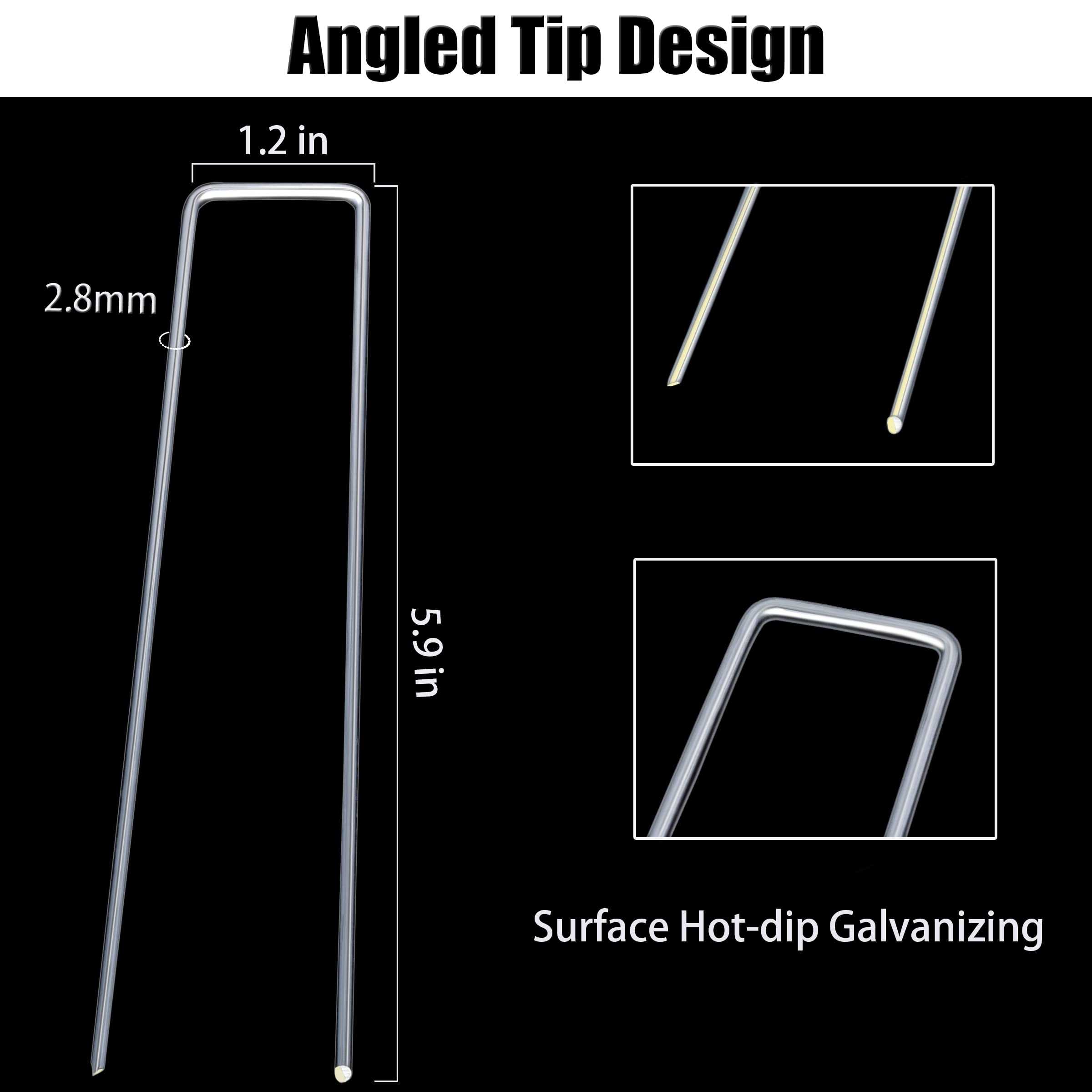 Snapklik.com : 100 Pcs Garden Staples 6 Inch U-Shaped Landscape Staples ...