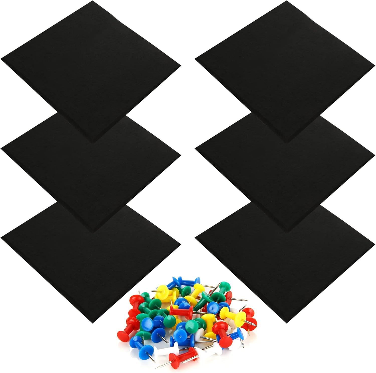 JMIATRY 6 Pcs Black Cork Board, Large Size Square Self-Adhesive Corks ...