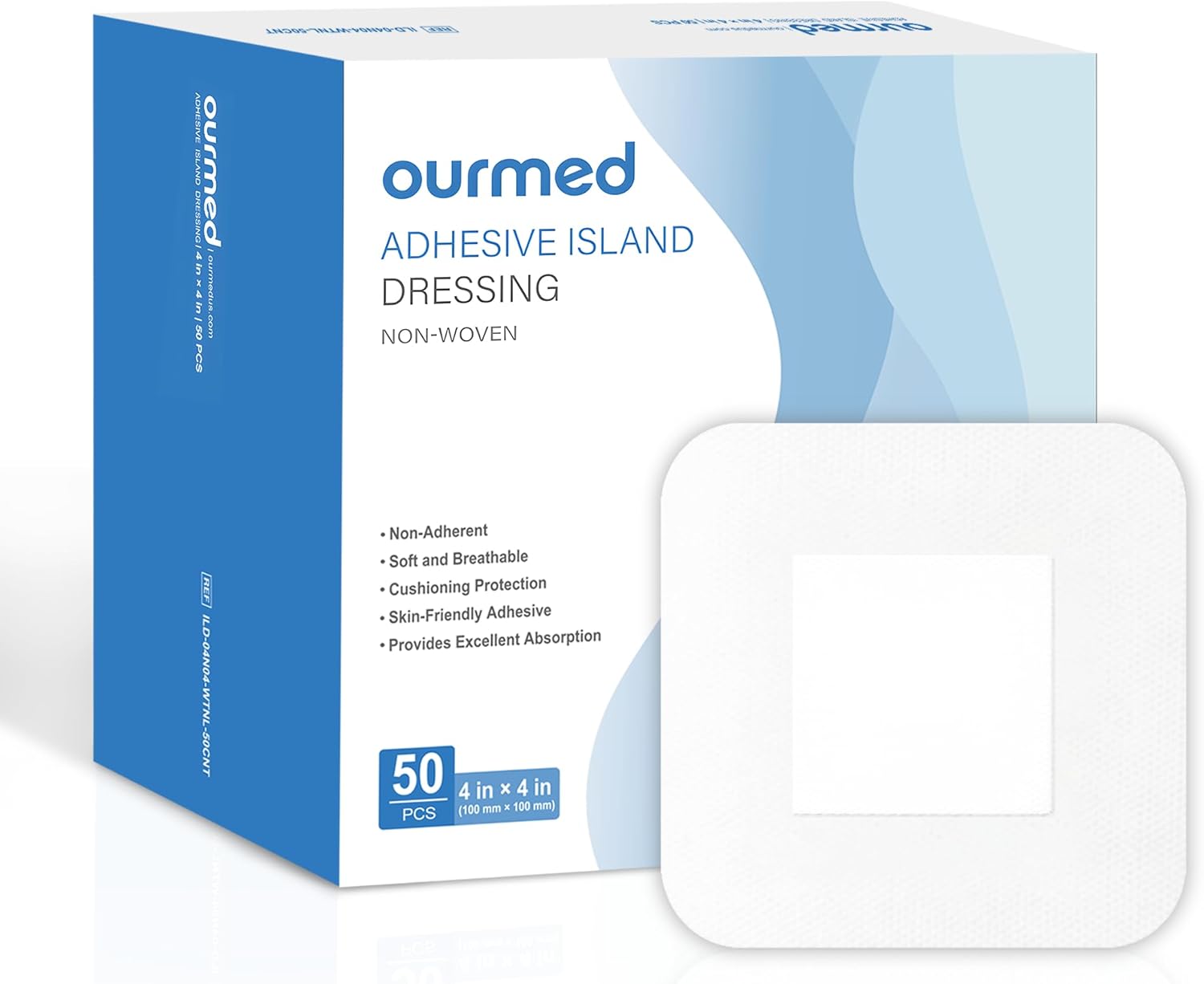 Amazon.com: Ourmed Island Dressing Bordered Gauze 4"x 4"(2"x 2 ...