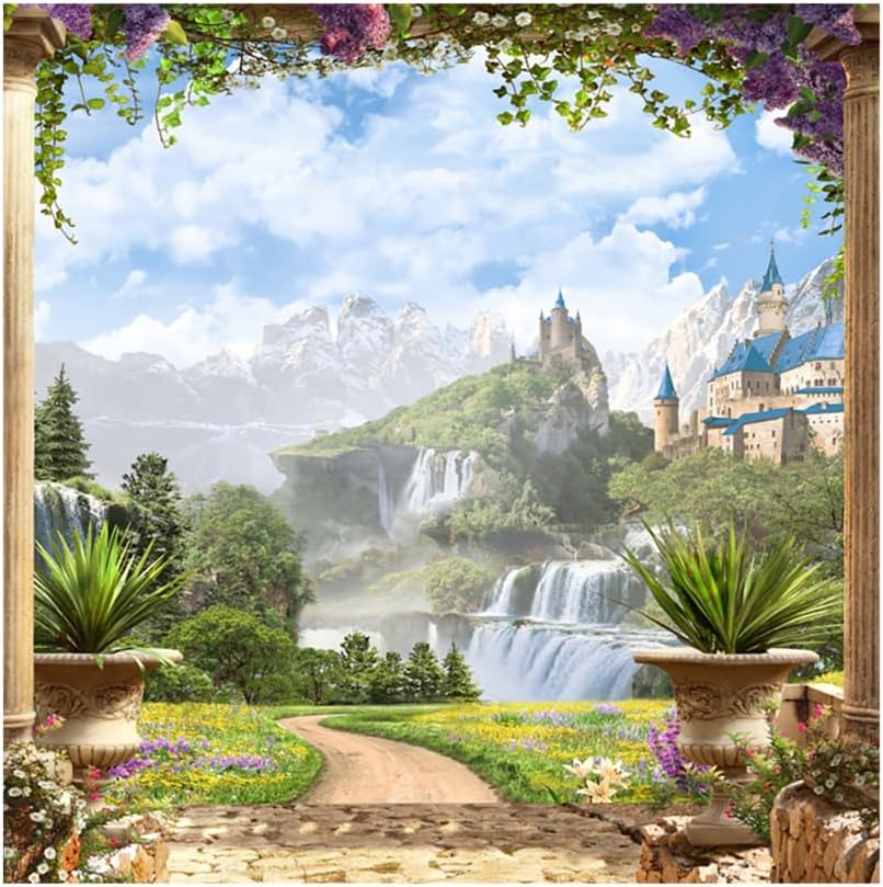 Amazon.com : DORCEV 5x5ft Spring Garden Scenery Backdrop Whimsical ...