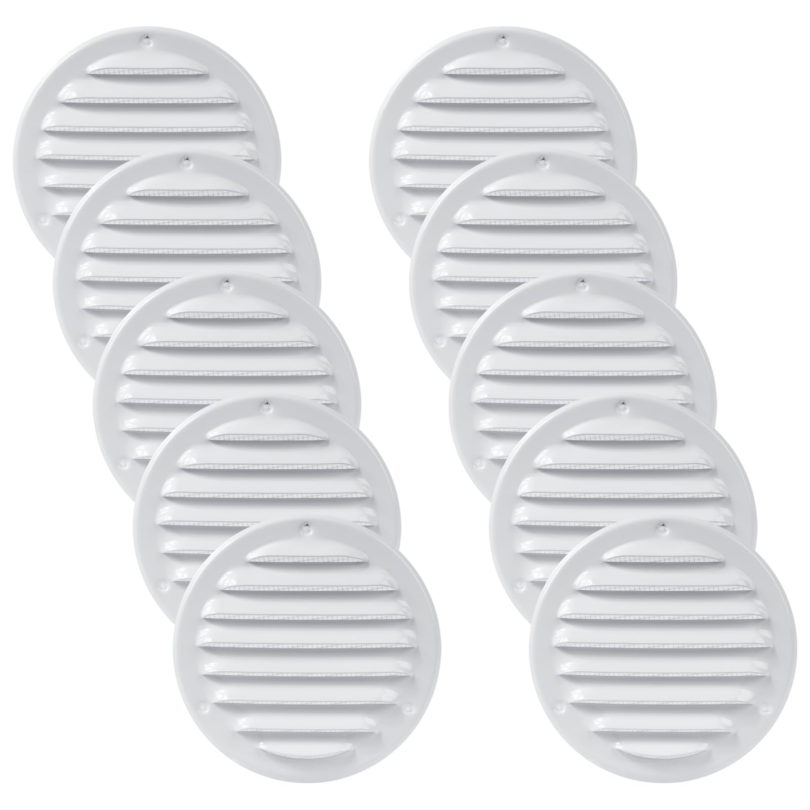 Vent Systems 4" Inch White Soffit Vent Cover - Pack of 10 - Round Air ...