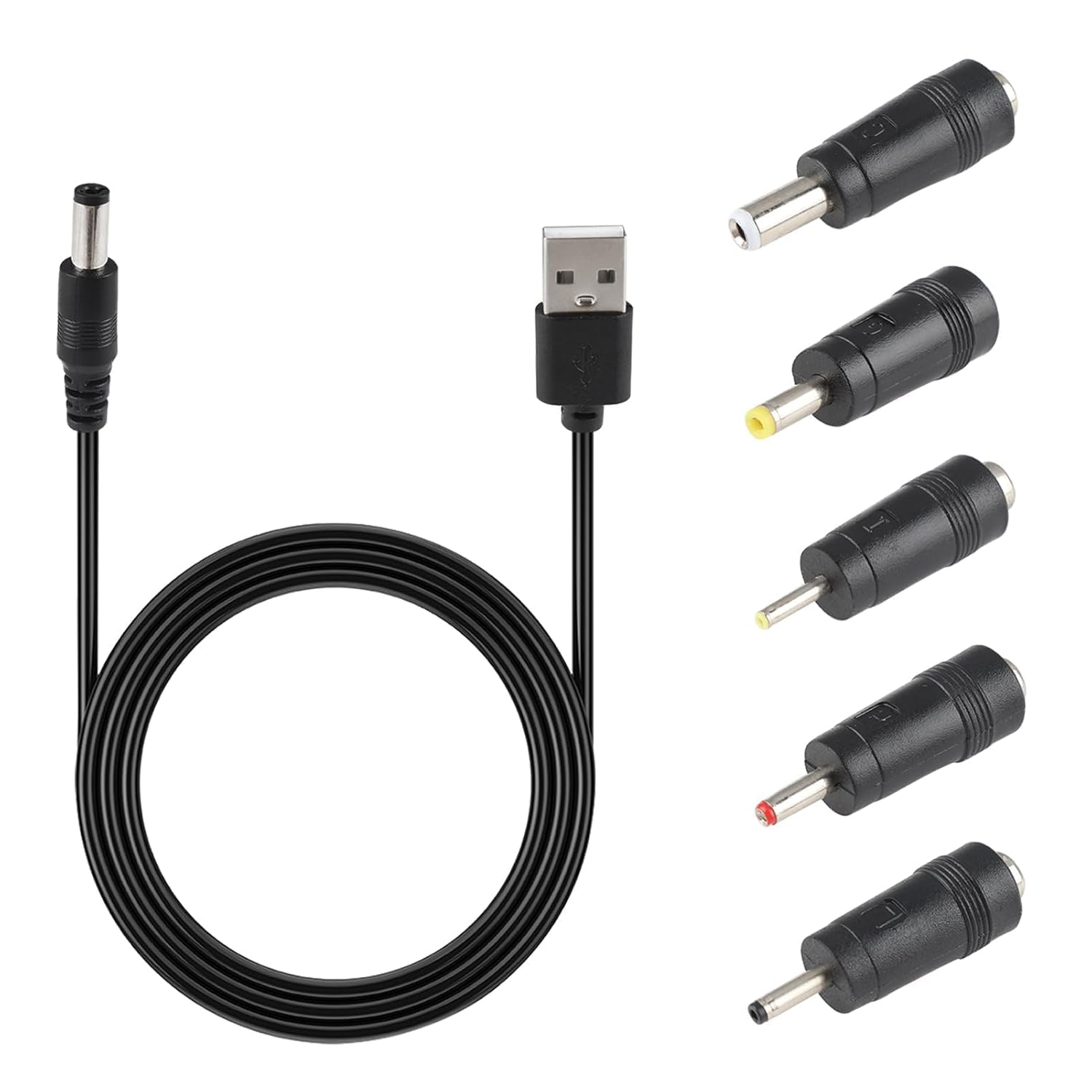USB to DC Power Cable, DC 5V Charger Cable USB to DC 5.5 * 2.1mm Jack ...
