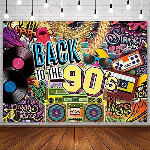 Amazon.com : AIBIIN 7x5ft 90’S Backdrop Back to The 90’S Themed Hip Hop ...