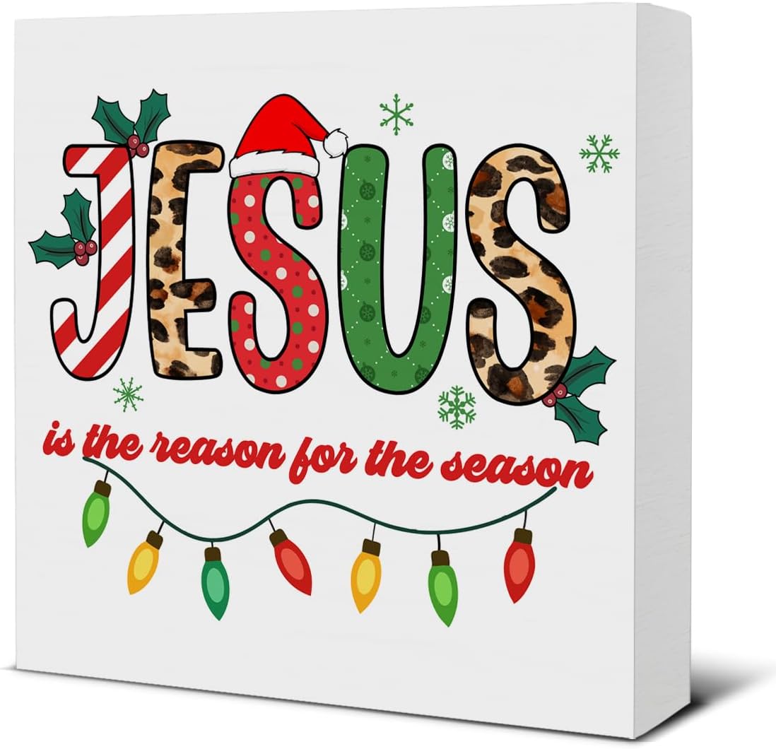 Amazon.com: Christmas Decorations, Christian Christmas Decor Jesus Is ...