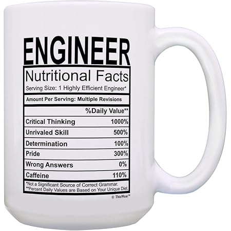 Amazon.com: ThisWear Funny Engineer Gifts for Men Engineer Nutritional ...