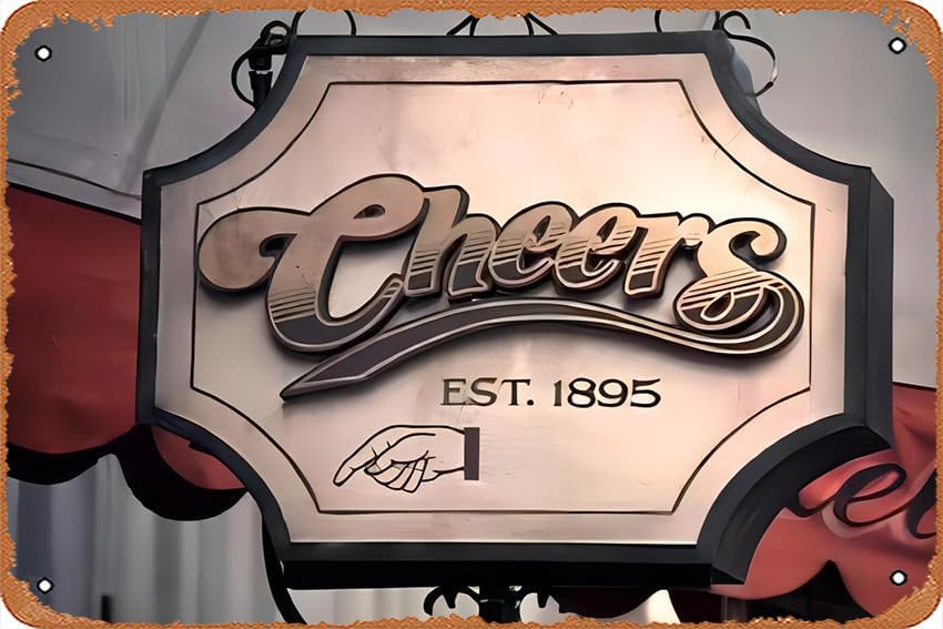 Amazon.com: Cheers Bar Sign Classic Sitcom TV Show Pub Boston Metal Tin ...