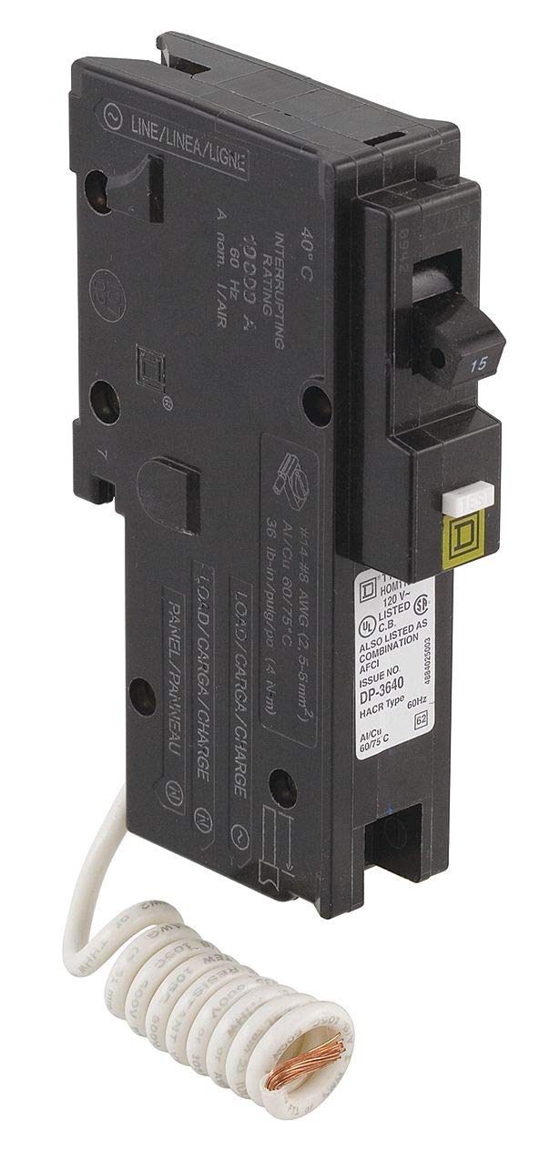 Square D Plug In Circuit Breaker, HOM, Number of Poles 1, 15 Amps ...