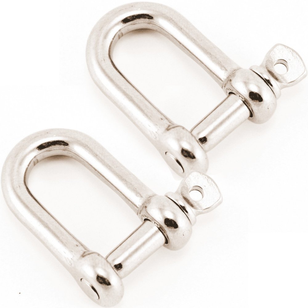 2X 6mm Stainless Steel D Shackles | Pair of Coupler Joiner Link Bolts ...