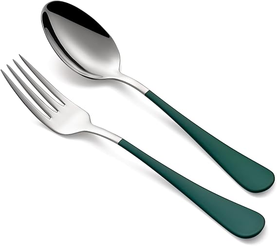 Amazon.com | Onlycooker 24 piece Green Forks and Spoons Silverware Set ...