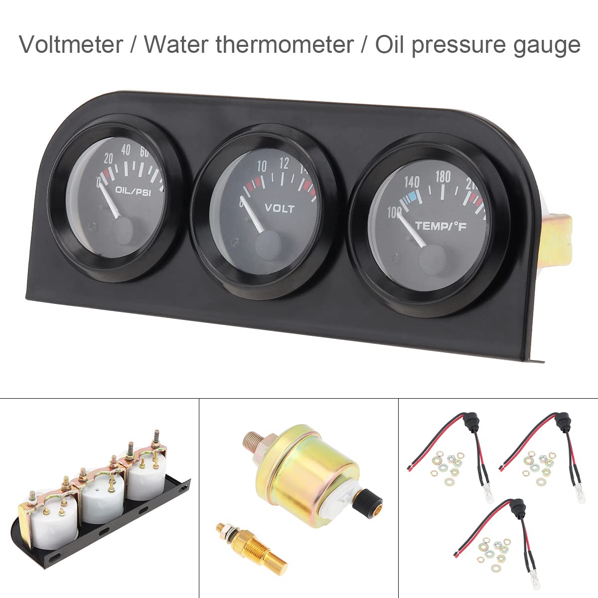 Snapklik.com : DriSentri 52mm 3 In 1 Car Auto Gauge Kit (Voltmeter ...
