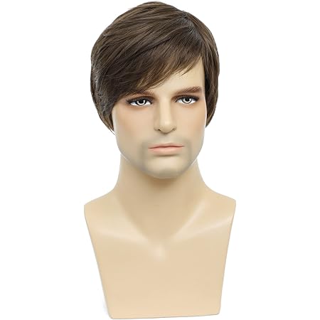 Amazon.com : Kaneles Short Straight Men Wigs Synthetic Wig Realistic ...