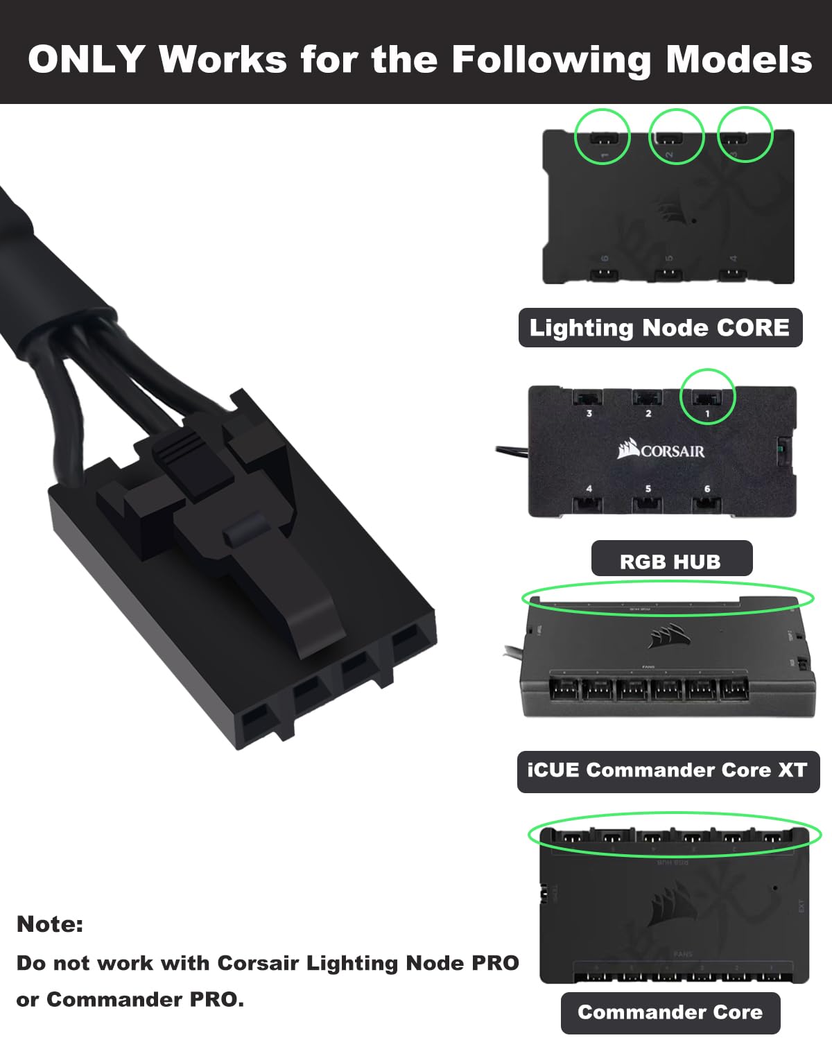 Snapklik.com : 4 Pin RGB Adapter For Corsair Commander Pro, RGB Hub ...