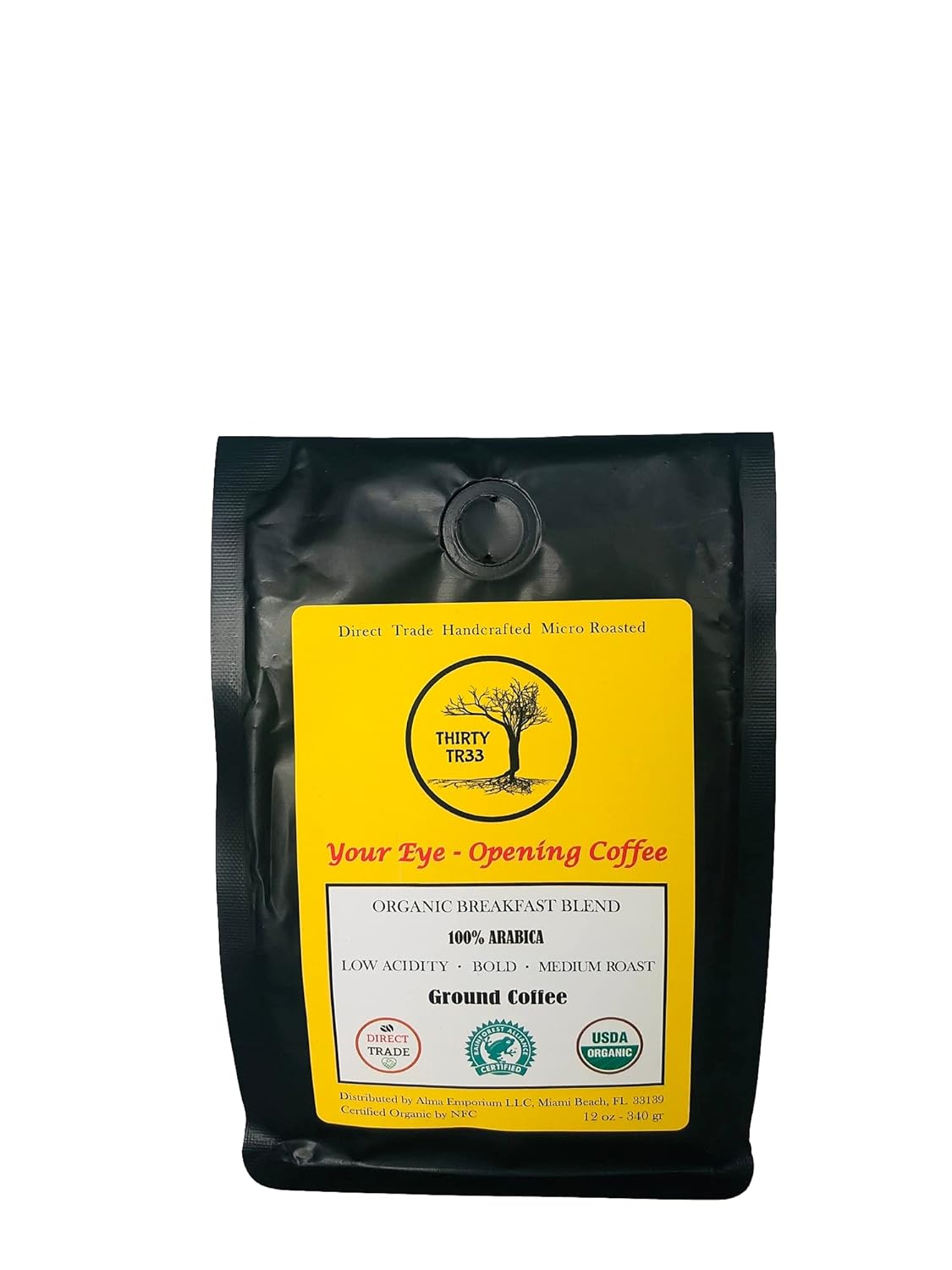 Amazon.com : THIRTY TR33 Coffee, organic breakfast blend, low acid ...