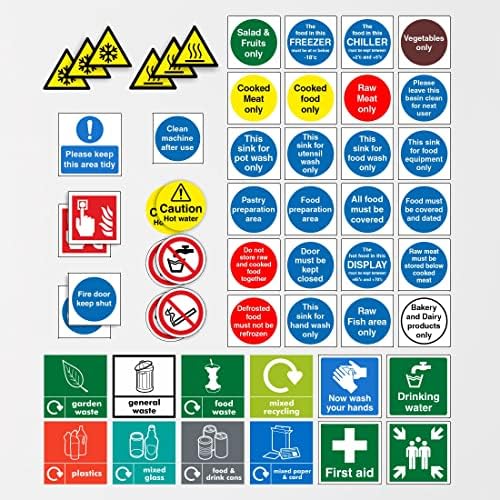 Kitchen catering and recycling safety signs full pack - The complete ...