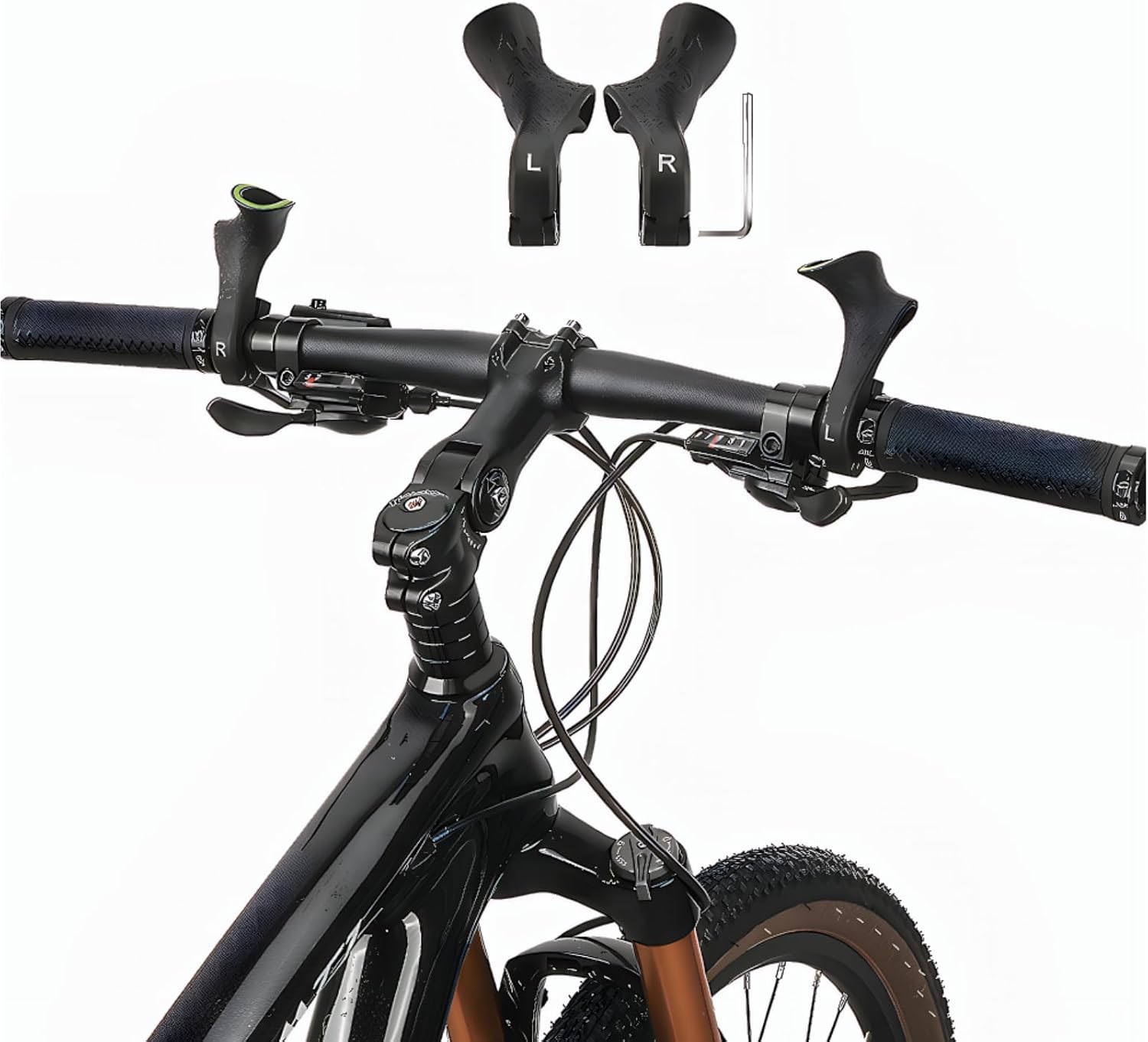 Amazon.com: Toddmomy Fluorescent Bike Handlebar Grips 1 Pair Ergonomic ...