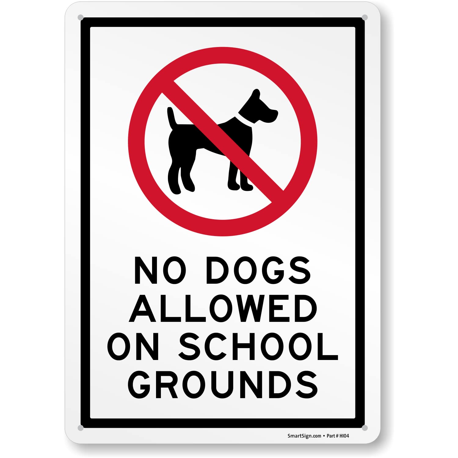 Amazon.com: SmartSign "No Dogs Allowed On School Grounds" Metal Sign ...