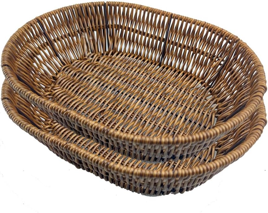 Amazon.com: ANRUIDE Wicker Bread Baskets,Handwoven Storage Basket Bin ...