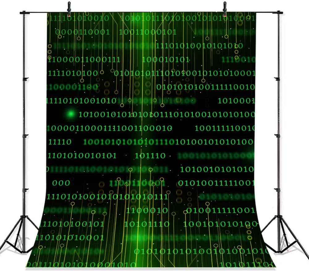 Amazon.com : TOAOFY 5x7ft Green Digital Code Photography Backdrop ...