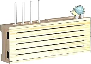 Amazon.co.jp: Pine Wood Router Shelf, WiFi Router Wall Storage Box ...