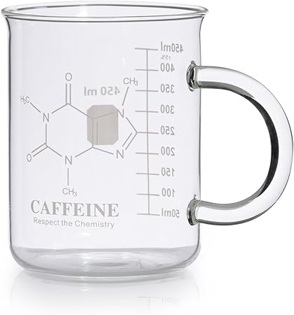 Amazon.com | Caffeine Beaker Mug, Caffeine Molecule Mug - Chemistry Mug ...