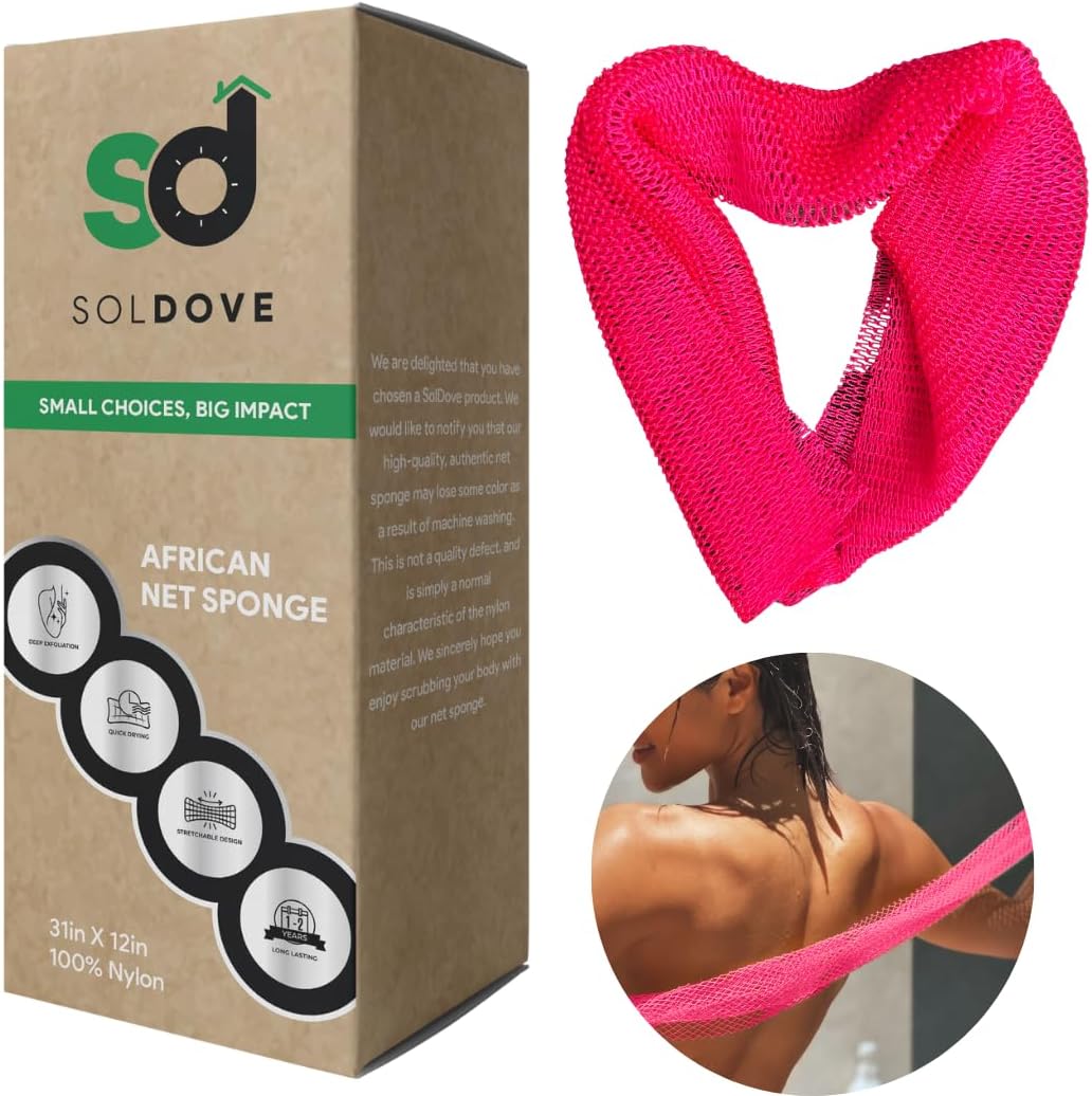 Amazon.com: SolDove Bath Sponge Exfoliating Washcloth for Body African ...