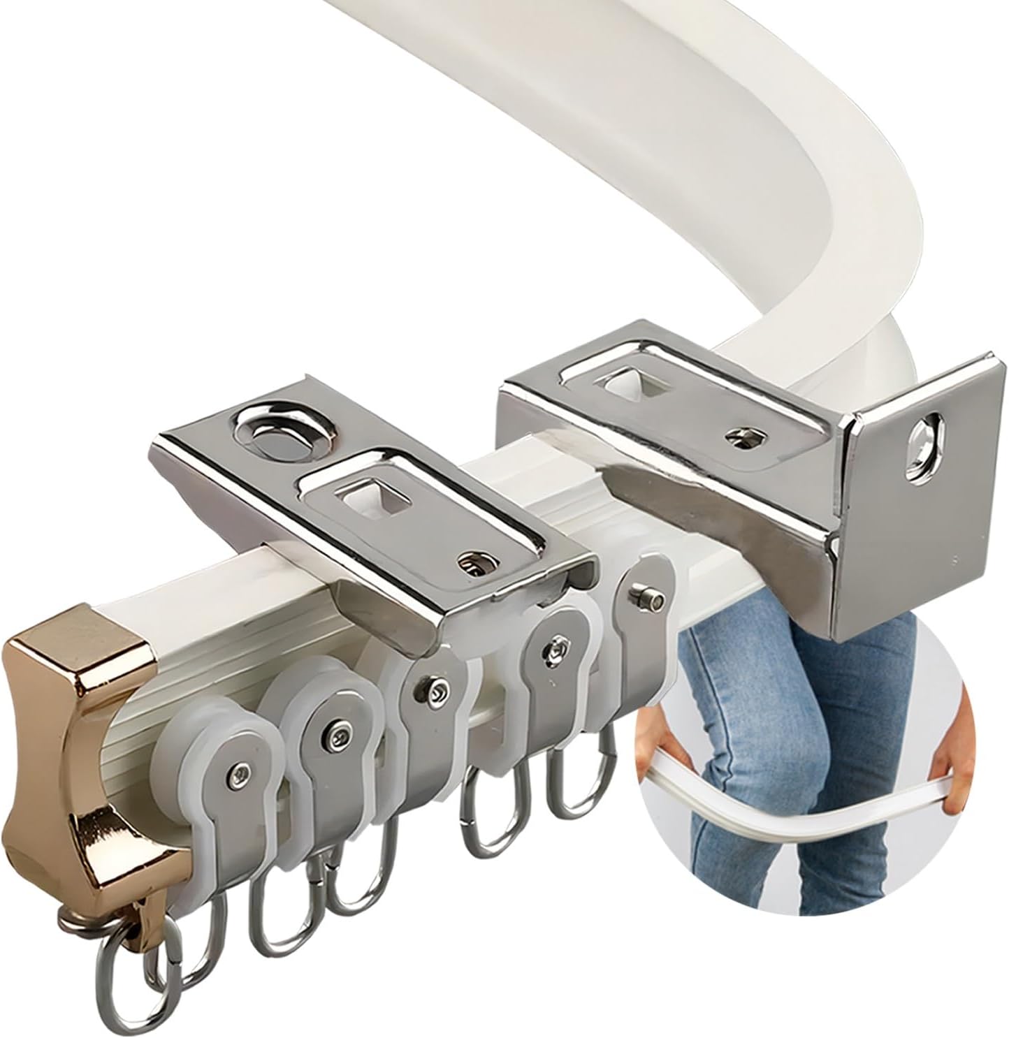 Flexible Curved Curtain Rod for Easy Installation Custom Sizes Wall ...