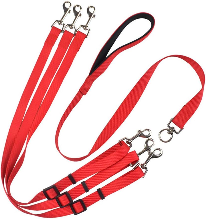 PINASE Adjustable 3 Way Dog Leash Detachable Nylon Traction Rope 3 in 1 ...