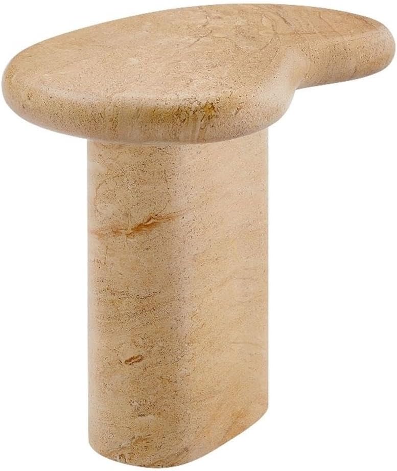 Amazon.com: Modway Elowen Irregular Shape Side Table in Travertine ...