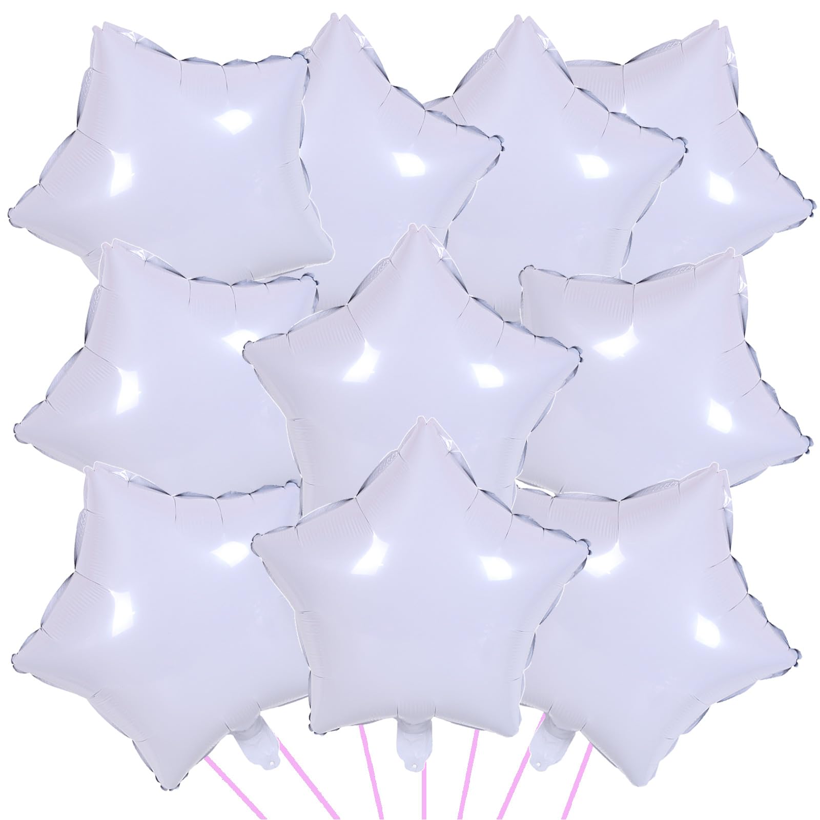 Amazon.com: KALOR 18 Inch White Star Mylar Balloons, 10 Pcs Star Shape ...