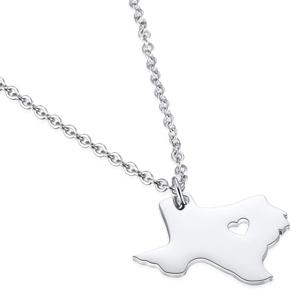 Amazon.com: Ukodnus Texas State Map Necklace Pendant Brass Texas Moving ...