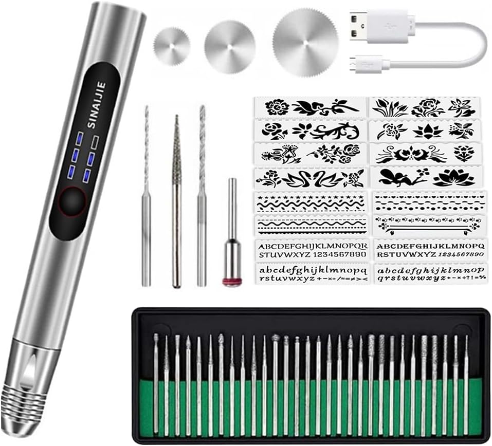 Amazon.com: Preshwous Electric Engraving Pen with 37 Bits, Rechargeable ...