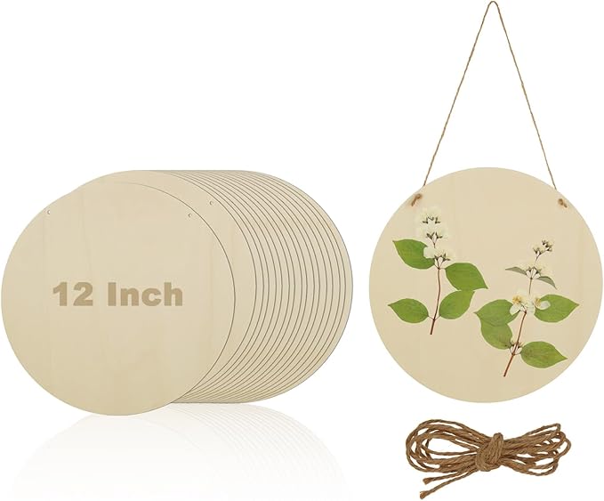 Amazon.com: 12 Inch Round Wood Circles for Crafts,18 Pcs Unfinished ...
