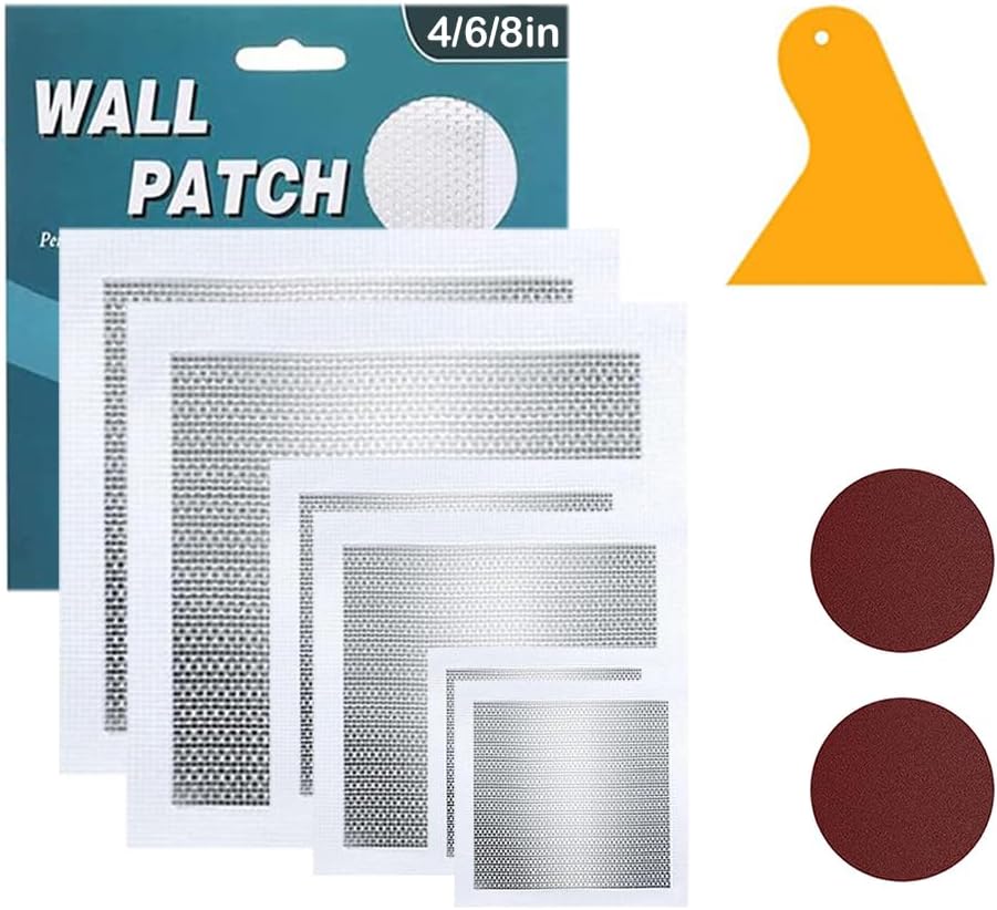 4''/6''/8'' Drywall Repair Kit 6 PCS Self-Adhesive Wall Repair Patches ...