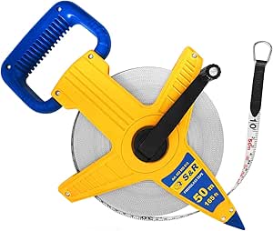 S&R Open Reel Surveyor’s Tape Measure – 50m / 165Ft Fiberglass ...