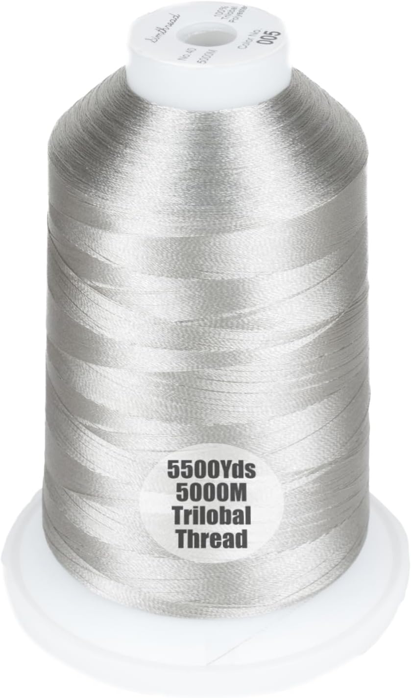 Amazon.com: Simthread Silver-005 Trilobal Polyester Embroidery Thread ...