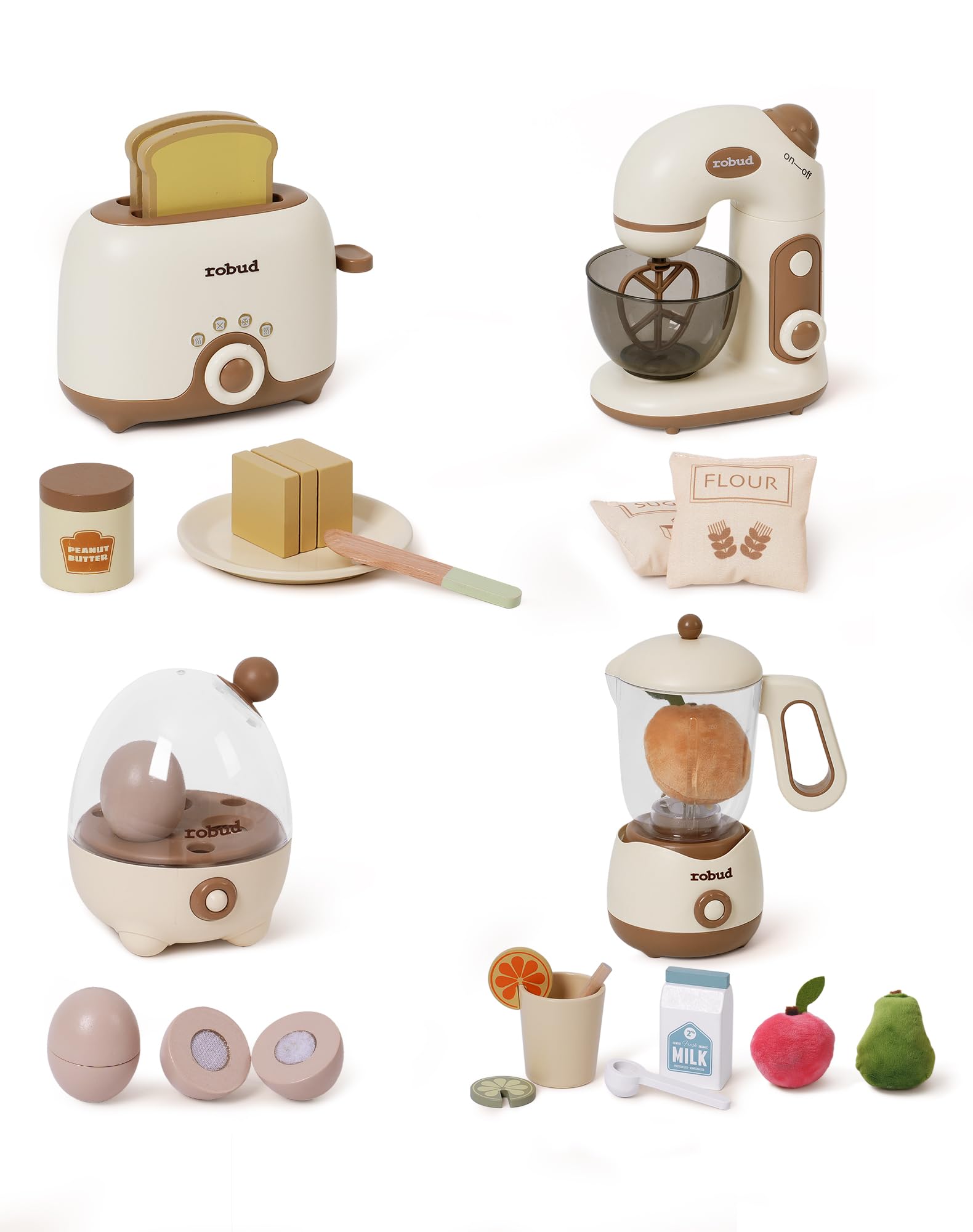 Amazon.com: ROBUD Pretend Play Kitchen Appliances, Kids Play Kitchen ...