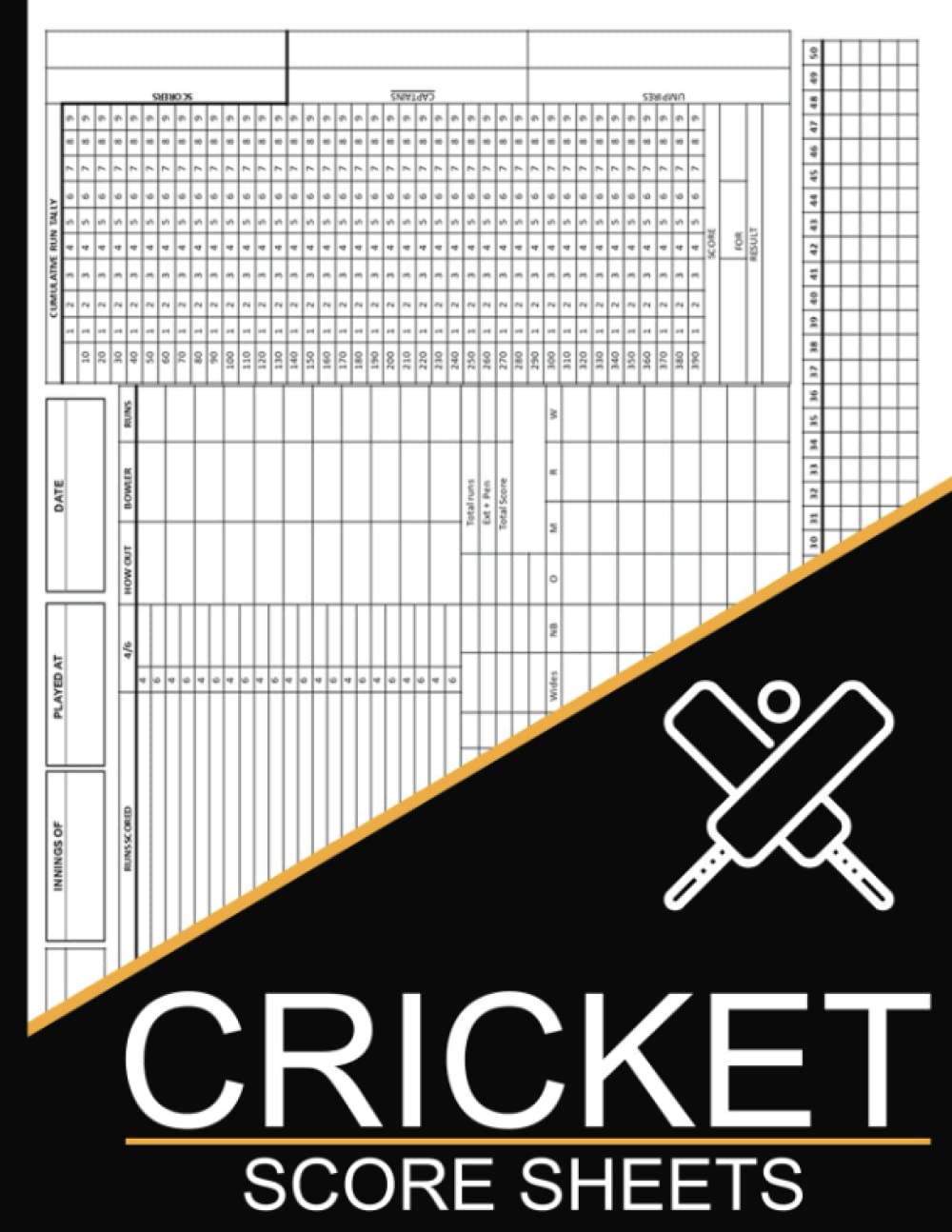 Cricket Score Sheets: Cricket Scorebook, Cricket Score Pads for ...