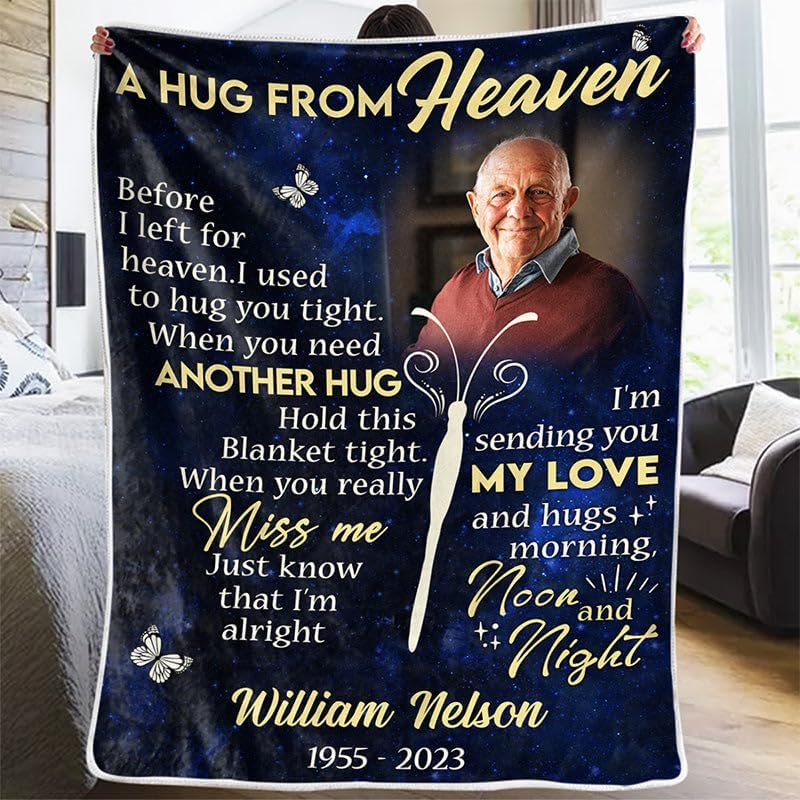 Amazon.com: A Letter from Heaven - Personalized Memorial Photo Blanket ...