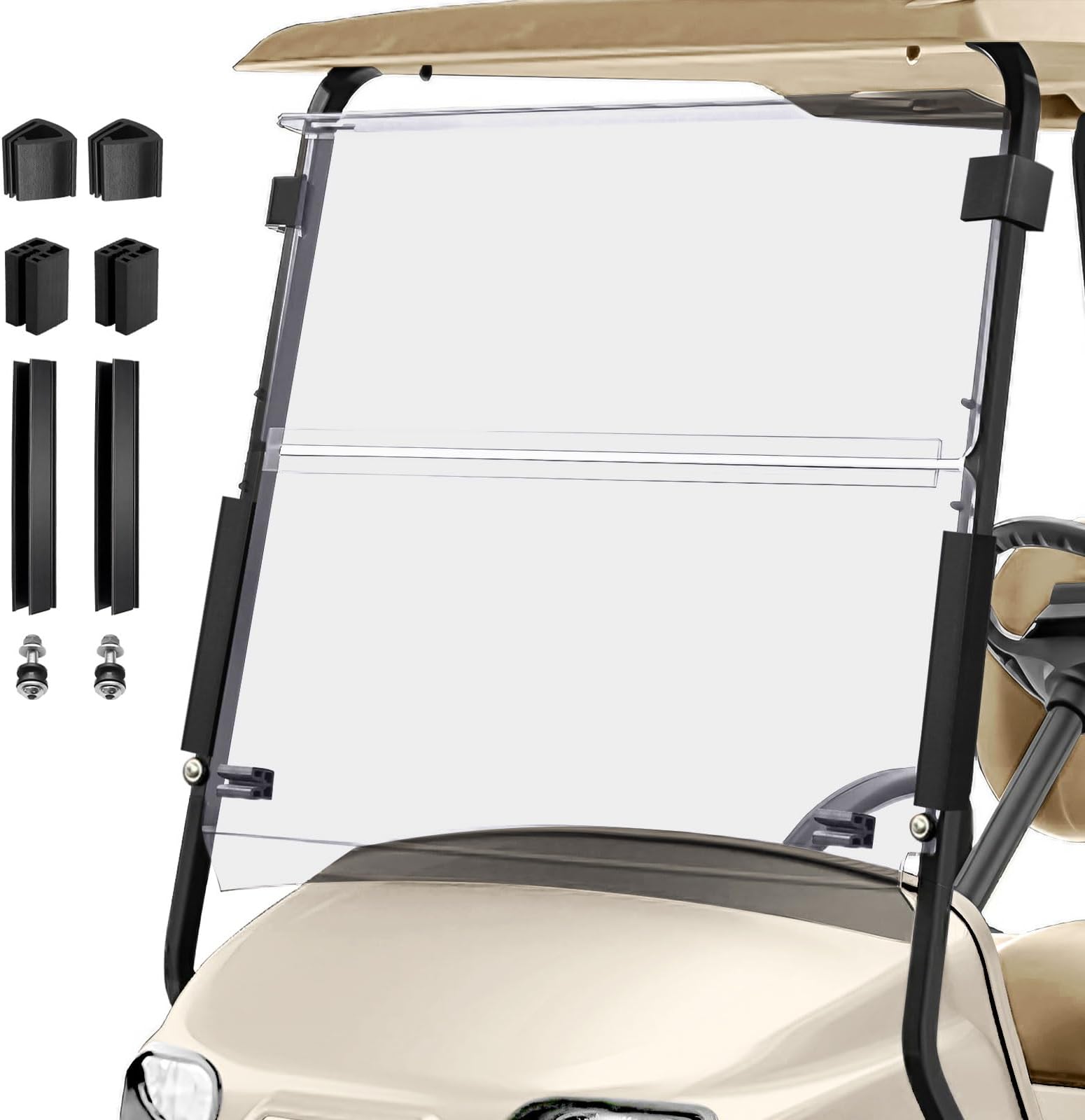 Amazon.com: RIZINKART Golf Cart Foldable Windshield Fits 2008-Up EZGO ...