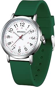 BOSHIYA Montre pour femme avec bracelet en cuir facile à lire 36 mm ...