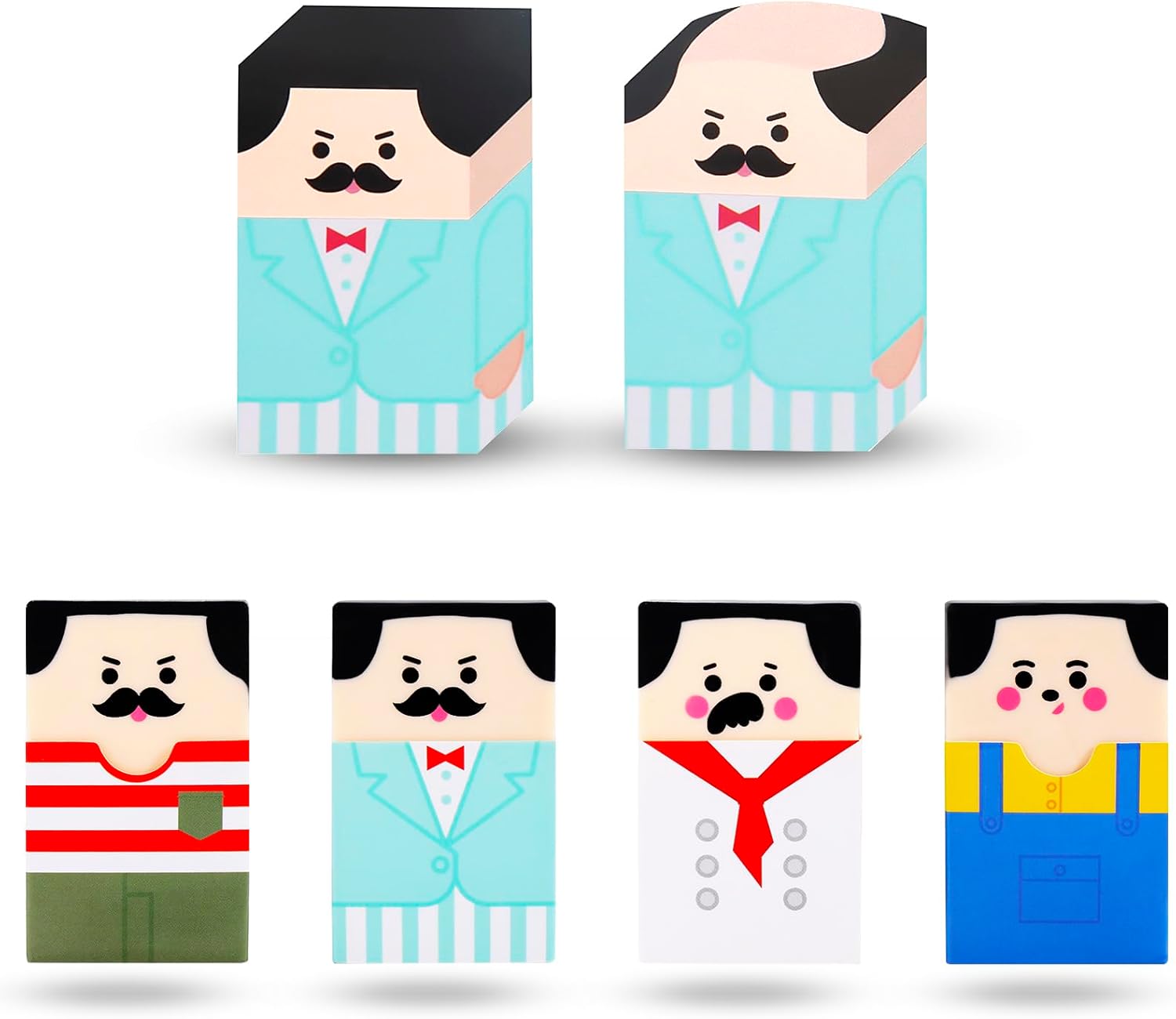 8Pcs Cute Salaryman Erasers Bald Uncle Erasers Bulk Bald Eraser Desk ...