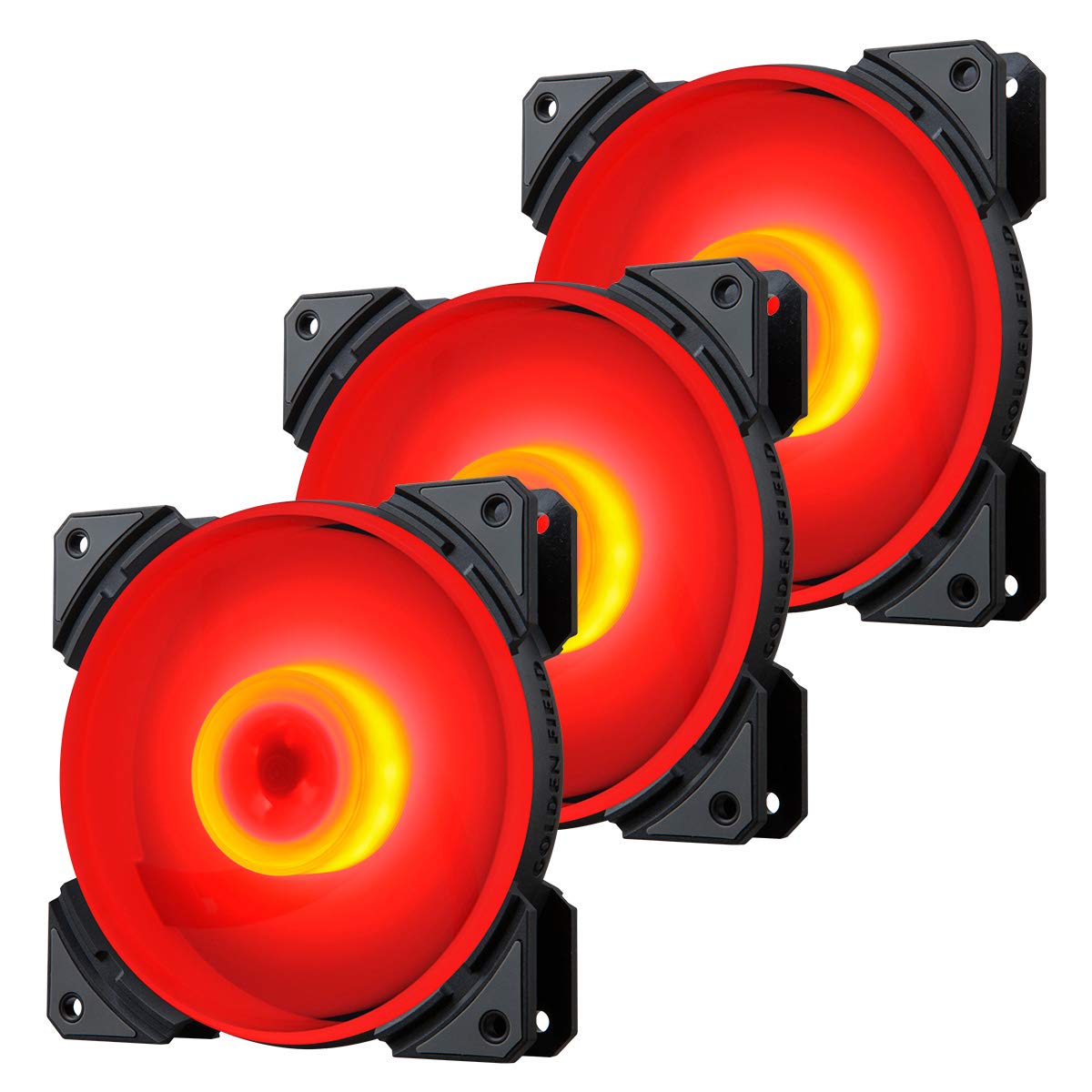 Buy GOLDEN FIELD MH Red PC Case Fan 120mm Silent LED RGB Cooling Fan ...